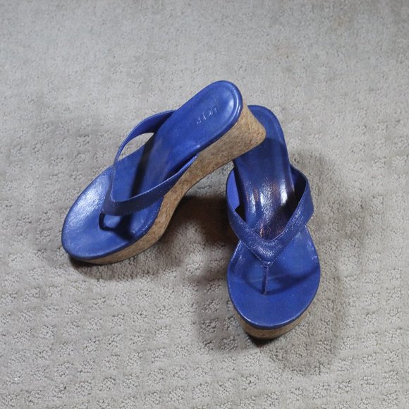 UGG | Shoes | Ugg Royal Blue Platform Wedge Cork Heels | Poshmark